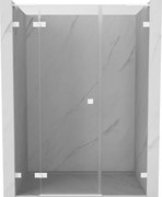 Mexen Lunar L, levé otočné sprchové dveře 155 cm, 8mm čiré sklo, bílý profil, 834SL-155-050-20-00-L