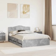 Rám postele s čelo Betonově šedá 160 x 200 cm Inženýrské dřevo 3412987