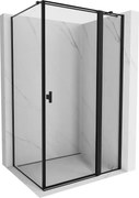 Mexen Mist T, sprchový kout s křídlovými dveřmi, pravý, 75 x 120 cm, 8mm čiré sklo, černý profil, 8A4T-075-120-70-70-P