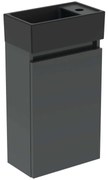 Ideal Standard Eurovit+ - Skříňka s umývátkem, 55x35x20 cm, 1 dvířka, tmavě šedá/hedvábná černá R0578TI