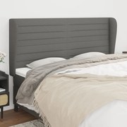 Čelo postele typu ušák tmavě šedé 203x23x118/128 cm textil 3118119