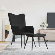 Relaxační židle se stoličkou černá textil 327958