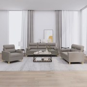 3dílná sedací souprava s polštáři taupe textil 3201559