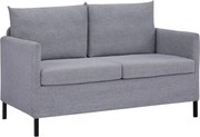 HOMCOM Pohovka pro 2 Osoby čalouněná v Synetickém Lněném Materiálu s Odnímatelnými Polstrovanými Polštáři, Opěrkami a Ocelovými Nohy 130x67x76,5 cm Še