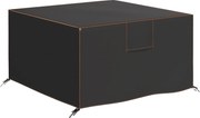 Kryt na zahradní nábytek Outsunny – mrazuvzdorný, voděodolný, proti UV, 420D Oxford, větruodolný, čtvercový 125 × 125 × 74 cm (černý) | Aosom