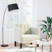 Rozkládací křeslo s područkami, krémové, 53 cm, samet