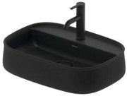 Duravit Zencha - Umyvadlo na desku 55x39 cm, bez přepadu, otvor pro baterii, DuraCeram, antracit mat 2374551371