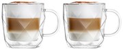 Skleněné hrnky v sadě 2 ks na cappuccino/dvoustěnné 330 ml Geo – Vialli Design