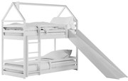 Legno Dětská patrová postel se skluzavkou Paul bílá Rozměr (cm): 80x180