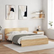 Rám postele s čelem a LED osvětlením dub sonoma 150 x 200 cm 3207604