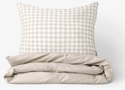 Goldea bavlněné povlečení duo - kostičky s latte 140 x 200 a 70 x 90 cm