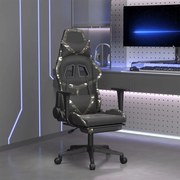 Herní židle s podnožkou černá a maskáčová umělá kůže 3143686