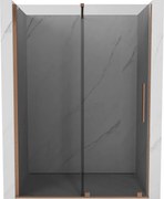 Mexen Velar, posuvné sprchové dveře do otvoru 140 cm, 8mm šedé sklo, měděná matná, 871-140-000-41-65