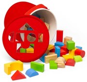 Bigjigs Toys První dřevěné kostky a vkládačka v bubínku