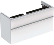 Geberit Smyle Square - Umyvadlová skříňka, 118x47x62 cm, 2 zásuvky, lesklá bílá/matná bílá 500.355.00.1
