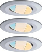 P 93095 HomeSpa LED vestavné svítidlo Calla 3ks sada výklopné IP65 90mm 30° 3x5W 230V CCT matný chrom - PAULMANN