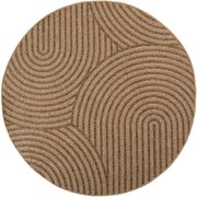 Hnědý kulatý vnitřní a venkovní koberec ø 120 cm Timber 1401 – Ayyildiz Carpets