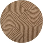 Hnědý kulatý vnitřní a venkovní koberec ø 160 cm Timber 1401 – Ayyildiz Carpets