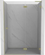 Mexen, Mexen Lunar L výklopné pravé sprchové dveře 130 cm, transparentní, broušené zlaté - 834L-130-000-55-00-P