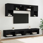 TV nástěnné jednotky s LED 6 ks Černý dub Kompozitní dřevo 3402964