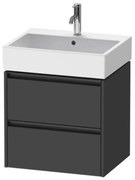 Duravit Ketho.2 - Umyvadlová skříňka 55x58x46 cm, 2 zásuvky, grafit mat K25275049490000