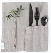 Lněná kapsa na příbor 2 ks 23x23 cm Natural – Linen Tales