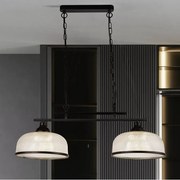 Searchlight 3592-2BK Dvojité závěsné svítidlo BISTRO černé mat, čiré sklo