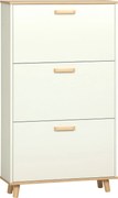 HOMCOM Moderní botník Úzký botníkový regál s 3 skládacími zásuvkami pro 12 párů obuvi a nastavitelnou policí pro předsíň 70x23,5x122 cm Bílý | Aosom