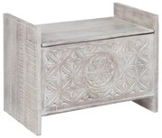 furniture-nabytek.cz - Masivní lavicová truhla Makira z mangového dřeva, lakovaná, bílá – 71×40×55 cm