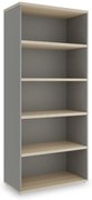 Vysoká skříň SimpleOffice 80 x 40 x 180 cm, dub světlý / šedá