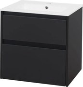 Mereo Mereo, Opto, koupelnová skříňka s keramickým umyvadlem 61 cm, bílá, dub, bílá/dub, černá, CN940