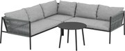 Sada zahradního nábytku Outsunny - ratanový lounge set se rohovým gaučem, stoly a polštáři - odolný proti povětrnostním vlivům pro 6 osob | Aosom