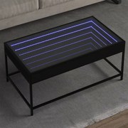 Konferenční stolek s Infinity LED černý 90 x 50 x 41 cm