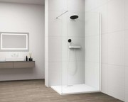 Polysan Esca - Sprchová stěna Walk-In 110x210 cm, Antidrop, sklo čiré/bílá ES1011-03