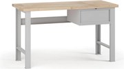 Dílenský pracovní stůl G7, buková spárovka, 1500 x 800 x 840 mm, 1x kontejner, 1 zásuvka, šedá