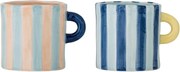Modré/růžové keramické hrnky v sadě 2 ks 250 ml Phoenix – Bloomingville