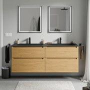 Koupelnová skříňka VIREO 160 cm s umyvadlem z minerálního odlitku CREAM - možnost volby barvy