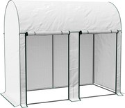 Outsunny Malý Skleník venkovní skleník s Dvoum zipovým Dveřmi a PE Krytem pro Pěstování Rostlin a Květin 200x100x178 cm Bílý | Aosom