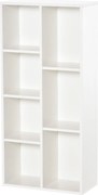 HOMCOM Dřevěná knihovna s 7 úložnými prostory pro rostliny a dokumenty do obývacího pokoje, ložnice nebo kanceláře 50x24x106 cm Bílá | Aosom