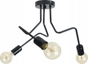 Moderní Závěsná Lampa Loft Stropní Lustr Černá 3 Led E27 Stropní Svítidlo