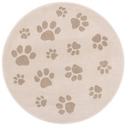 Béžový dětský koberec ø120 cm Paws Light Beige – FD