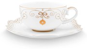 Pip Studio Royal Winter cappuccino šálek s podšálkem 210ml, bílý (Cappuccino šálek)