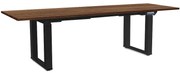 Výškově nastavitelný stůl OfficeTech Strong 240 x 80 cm, černá podnož, dub silverjack