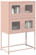 Skříň highboard růžová 68x39x107 cm ocel