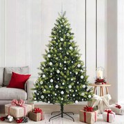 Umělý skládací vánoční stromeček 300 LED Zelená 210 cm PVC a PE 3396003