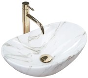 Keramické umyvadlo na desku REA ROYAL MINI AIAX SHINY 48x30,5 cm mramor