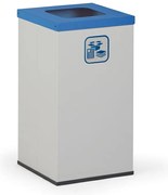 Koš na tříděný odpad 50 L, úchyt na pytel, šedý/modrý