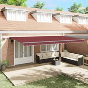 Ručně zatahovací markýza s LED světly burgundská 600 x 300 cm 3310200
