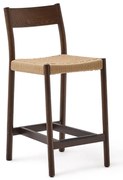 Hnědá/v přírodní barvě barová židle z dubového dřeva (výška sedáku 65 cm) Yalia – Kave Home