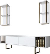 Televizní stolek s policemi Linie White and Gold